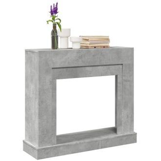 vidaXL Vidaxl - Cadre de chemin&eacute;e gris b&eacute;ton 100x30x87,5 cm bois ding&eacute;nierie