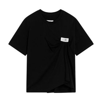 Maison Margiela Asymmetrisches Drap&eacute;-T-Shirt - - Tops - Damen - Schwarzk - S