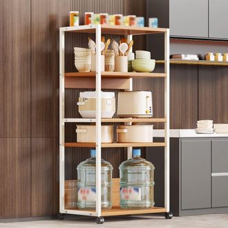 Generic K&uuml;chenregal mit Rollen, 5-St&ouml;ckiges Offenes B&auml;ckerregal for Badezimmer, Schlafzimmer, Wohnzimmer