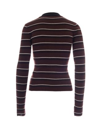 Ganni Womens Polo Ribbed Merino Multicolour Wool Jumpers Sweater