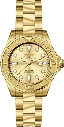 Invicta Pro Diver 69521 Herren Uhr - Quartz Bewegung - Edelstahl mit Goldenem Zifferblatt - 47 mm