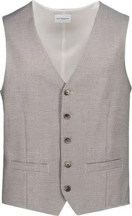 Roy Robson Herren Weste beige Schurwoll-Stretch