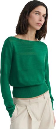 Thinking Mu Femme, Pulls, Vert, Taille: 42 FR Be Semi Transparent Knitted