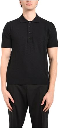 Paolo Pecora Homme, Tops, Noir, Taille: L Polo Chemises