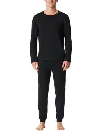 Schiesser Pyjama Long pour Homme avec Poignets - Ensemble de Nuit, Noir_183125, 50