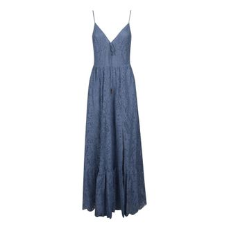 Michael Kors Maxikleid aus Kordelspitze mit Blumenmuster - - Dresses - Damen - Blau - XS