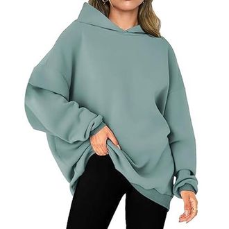 Generic Sweats &agrave; Capuche Confortables pour Femmes, Sweats Oversize, Confortables, Collection Automne 2025, Hauts d&eacute;contract&eacute;s, v&ecirc;tements en Polaire, Vert Clai