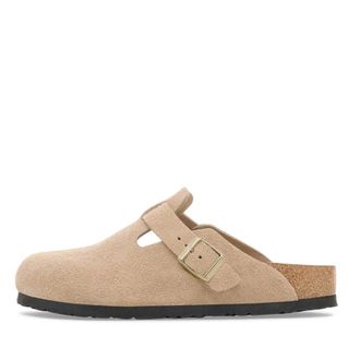 Birkenstock Homme, Chaussures, Beige, Taille: 38 EU Boston BS Suede Leather Narrow Fit
