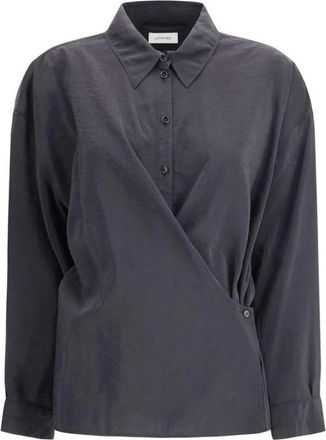 Christophe Lemaire Femme, Blouses et Chemises, Noir, Taille: 34 FR Chemise Boutonn&eacute;e &agrave; Manches Longues Drap&eacute;e Lemaire