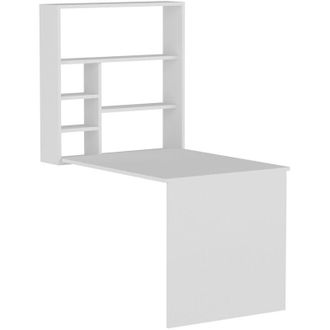Hanah Home Bureau en bois Sedir - 90 x 59 x 154 cm - Blanc