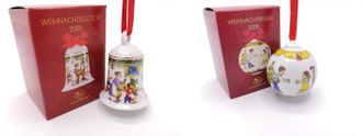Hutschenreuther Porzellanglocke & Porzellankugel 2008 OVP - Weihnachtsglocke Weihnachtskugel