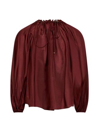 Zimmermann Womens Blouse Aster Merlot Silk Purple Shirt