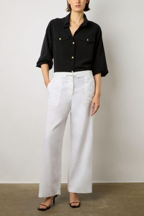 Gerard Darel Pantalon large en lin m&eacute;lang&eacute; - CAPUCINE - Blanc