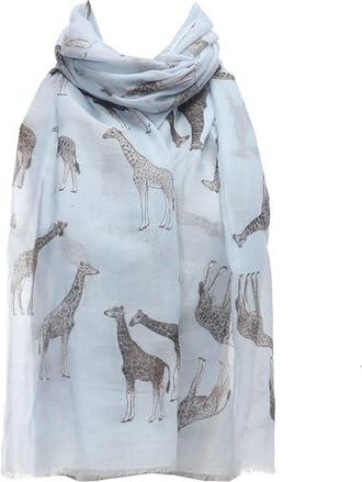GFM Foulard imprimé girafe - Écharpe toutes saisons, Gf-81-Sknl-Bleu ciel, L