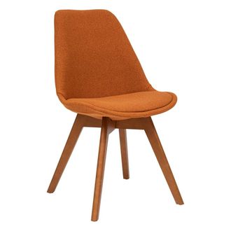Atmosphera Atmosphera Interior Designer - Baya Retro Amber Stuhl - Stoff und Buche - Esszimmer, K&uuml;che, B&uuml;ro, Wohnzimmer - Komfortables integriertes Kissen