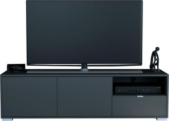 Vladon TV-Board Milano, Lowboard mit 2 Türen und 1 Schublade in Anthrazit matt, Made in Germany, Korpus Anthrazit matt (152,5 x 43 x 37 cm)