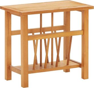 tidyard Zeitungstisch Beistelltisch Zeitschriftenhalter Zeitungsständer Magazinständer Holztisch 45×27×42 cm Eiche Massivholz und MDF