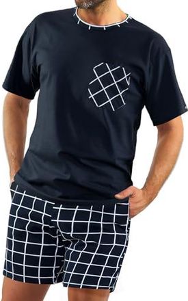 Sesto Senso Pyjama Homme Court Coton Vetements De Nuit Ensembles Manche Courte Pantalon Courts XXL 2024-01