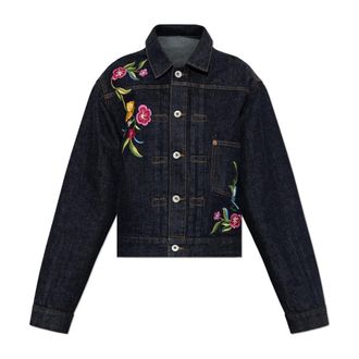 Kenzo Denimjacke mit Blumenmotiv - - Jackets - Damen - Blau - M