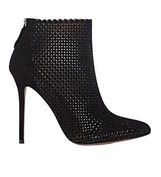 Alaia Black Suede Laser Cutout Ankle Boots Size 39