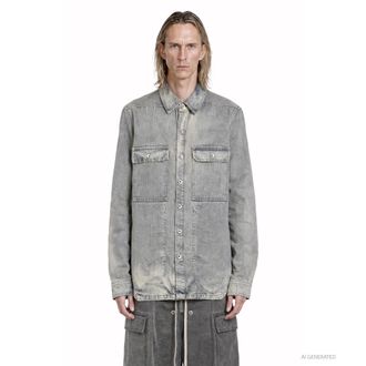 Rick Owens Tower Outershirt in 13oz Denim