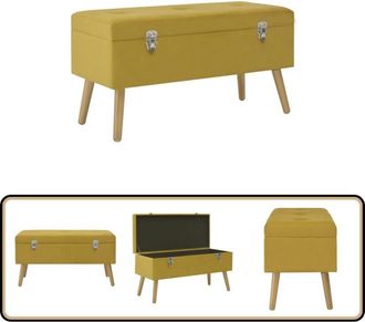 vidaXL Bank mit Stauraum 80 cm Senfgelb Samt - Samtbank - Sitzbank - Flurbank - Beistelltisch - Vintage M&ouml;bel