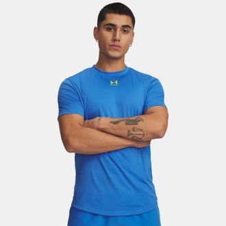 Under Armour Challenger Pro Kurzarm-Oberteil für Herren Blau Atlantis / High Vis Gelb XXL