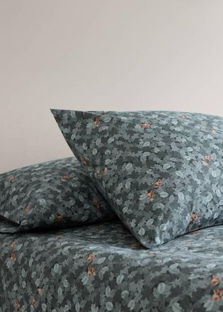 Mango Taie doreiller enfant en coton percale imprim&eacute;e 45 x 110 cm vert - Home - 45x110cm - MANGO HOME