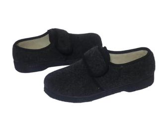 Generico New Falcon Chaussons dhiver pour maison pour homme avec déchirure en tissu chaud art. 59 gris ligne confort Made in Italy, gris, 42 EU