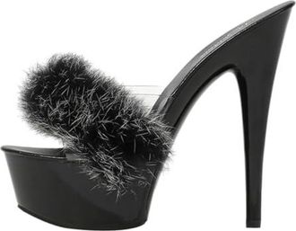 Frcolor Sandales &Eacute;t&eacute; Talons Hauts Fille Pompons Sandales &Eacute;t&eacute; Douceur Chaussures Talons Bout Fin