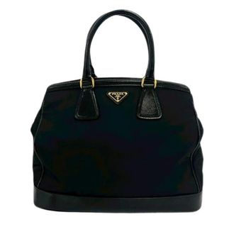 Prada Sac &agrave; main en nylon et cuir Pre-owned - Femme - Pre-owned - Noir - Taille: ONE Size