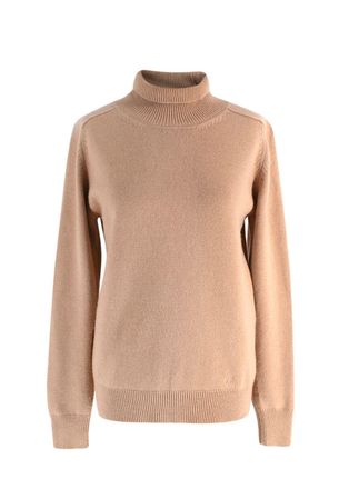 Victoria Beckham Camel Turtle Neck Cashmere Jumper Size XXS