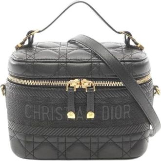 Dior Sac &agrave; main 2-en-1 Diortravel Petit Vanity Cannage Pre-owned - Femme - Pre-owned - Noir - Taille: ONE Size