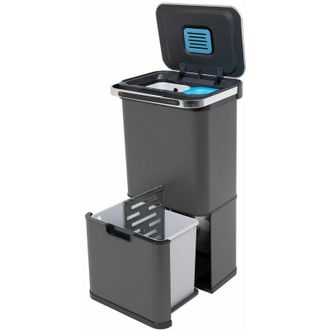 SVITA Svita - Sensor-M&uuml;lleimer 60L Selbstreinigungsfunktion und Aktivkohle-Filter Grau