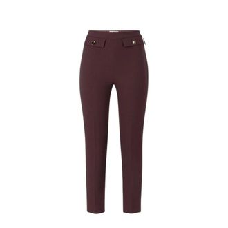 Elisabetta Franchi Double Crepe Hosen - - Trousers - Damen - Braun - S