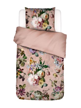 Essenza Bettw&auml;sche Fleur Evening Rose, 135x200 + 1x 80x80 cm - 100% Baumwollsatin 220TC - Blumen