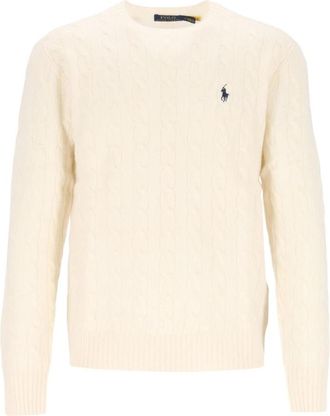 Polo Ralph Lauren Pullover mit Zopfmuster - - Knitwear - Herren - Wei&szlig; - 2XL