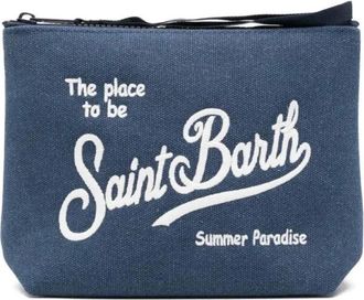 MC2 Saint Barth Femme, Sacs, Bleu, Taille: ONE Size Aline Canvas Clutch