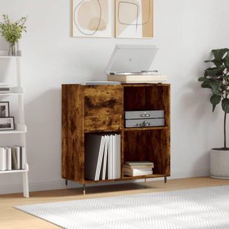 vidaXL Armoire &agrave; disques ch&ecirc;ne fum&eacute; 84,5x38x89 cm bois ding&eacute;nierie