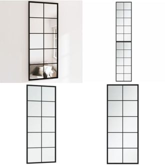 vidaXL Vidaxl - Wandspiegel 2 Stk. Schwarz 100x40 cm Metall - Wandspiegel - Badezimmerspiegel - Wohnzimmerspiegel - Garderobenspiegel - Spiegel Schwarz