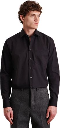 Seidensticker Herren Regular Fit Langarm Hemd, Schwarz, 38 EU