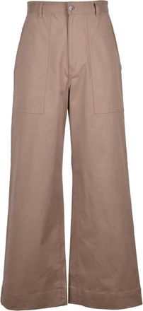 Moncler Homme, Pantalons, Brun, Taille: 38 FR Wide Pantalons