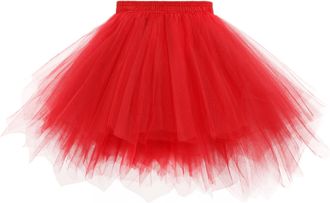 Zeagoo Damen t&uuml;t&uuml; Rock Faschingskost&uuml;m Kurz Ballett Tutu Rockabilly DIY T&uuml;ll Rock Mini Rock Prinzessin Tutu