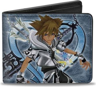 Buckle Down Kingdom Hearts II Final Form Sora Pose/Logo/Keyblades Blues Portefeuille &agrave; Deux Volets, Multicolore, Taille par d&eacute;faut, Multicolore, Default Size