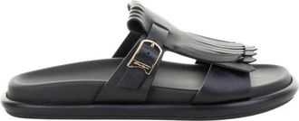 Santoni Femme, Chaussures, Noir, Taille: 37 EU Flat Sandales
