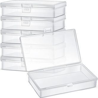 Jetec 6 Stücke Mini Kunststoff Klar Perlen Aufbewahrung Behälter Box zum Sammeln Kleinen Gegenständen, Perlen, Schmuck, Visitenkarten, Spielstücken, Handwer