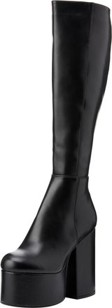 Lamoda Damen Herz gegen Kopf Kniehohe Stiefel, Schwarz (Black Pu), 39 EU