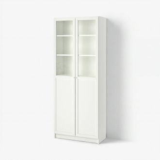 IKEA BILLY / OXBERG B&uuml;cherregal mit Paneel-/Vitrt&uuml;ren