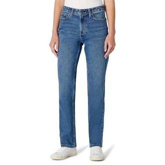 Amazon Essentials Jean &agrave; Taille Haute et Jambes Droites Femme, Bleu Moyen Vintage, 40-42 Grande Longueur