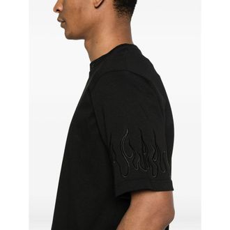 Vision Of Super Black Flame Motif T-Shirt - Black